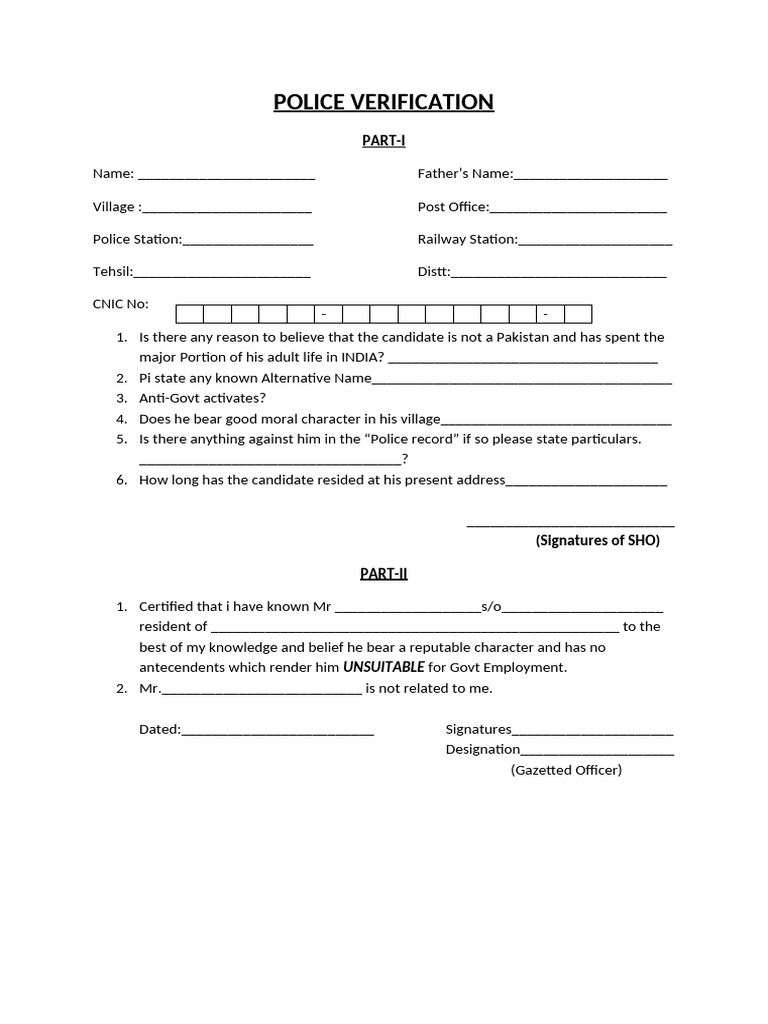 Police Verification | PDF