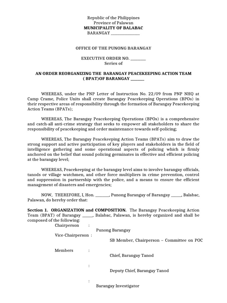 Barangay Peacekeeping Action Team | PDF | Police | Law Enforcement