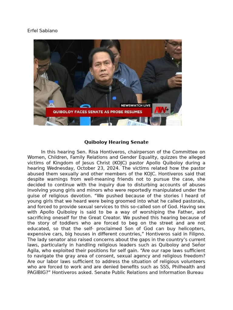 Hearing Senate | PDF