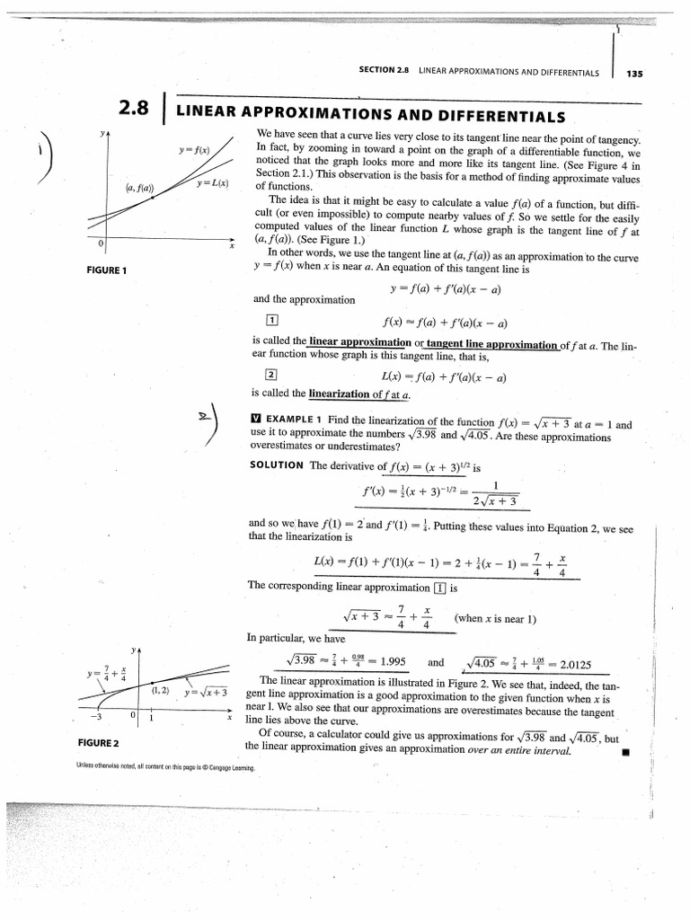 2 8 Linear Approximation And Differentials Pdf