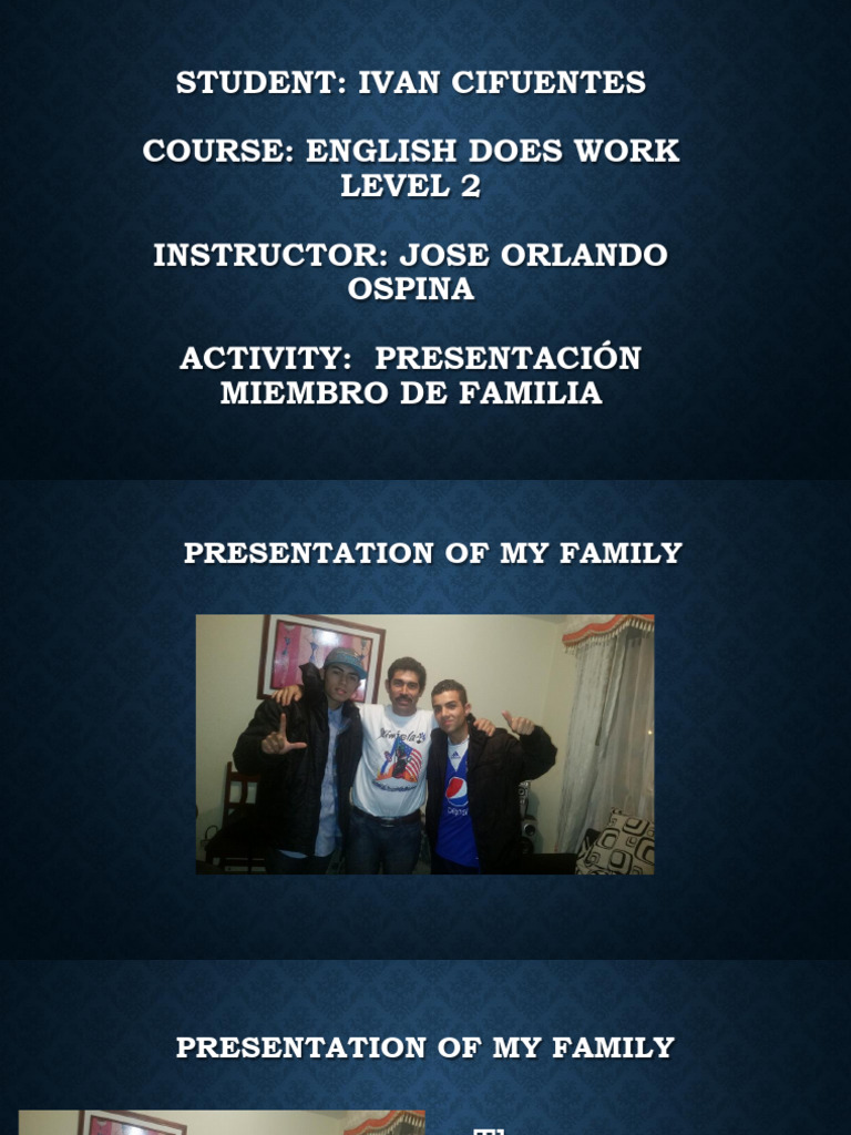 Presentation of My Family | PDF