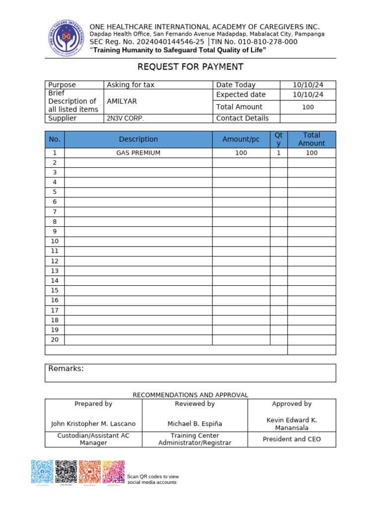 Request For Purchase Form - 2024 | PDF