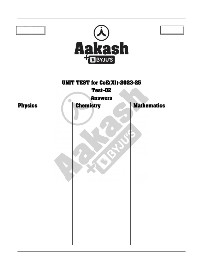 UT - CoE (XI) - Test - 02 (JEE Main) - (2023-25) - Compile (10-06-2023 ...