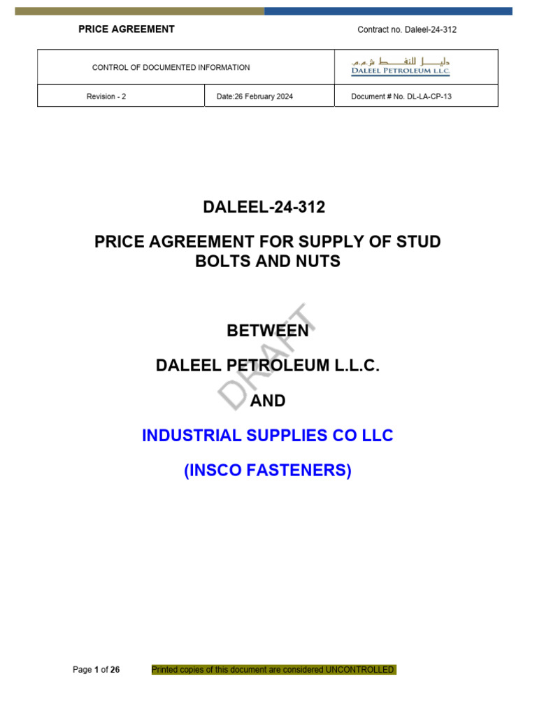 Contract Terms and Conditions Draft Agreement1 - Watermark | PDF ...