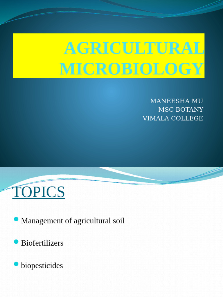 Overview of Agricultural Microbiology | PDF | Soil | Plants