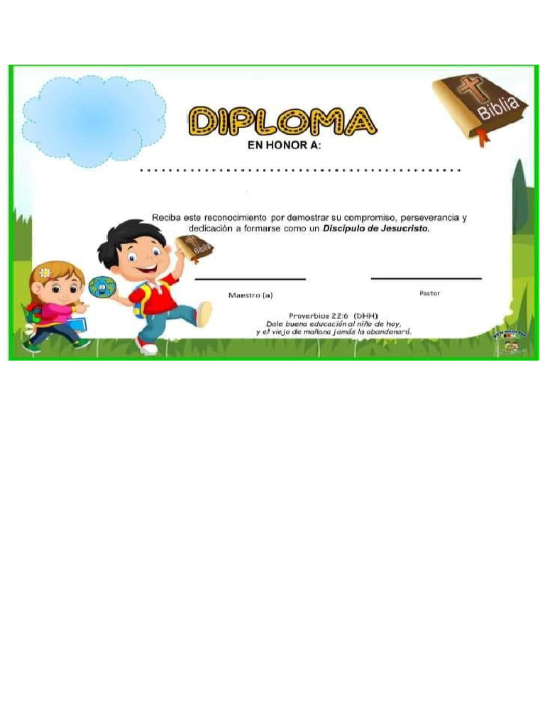 Diplomas para Clases Biblicas 2024 | PDF