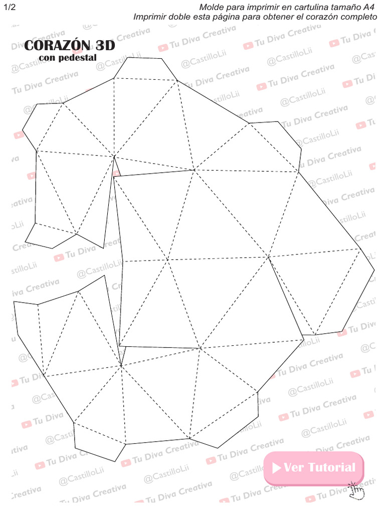 MOLDE_Corazón 3D Con Pedestal | PDF