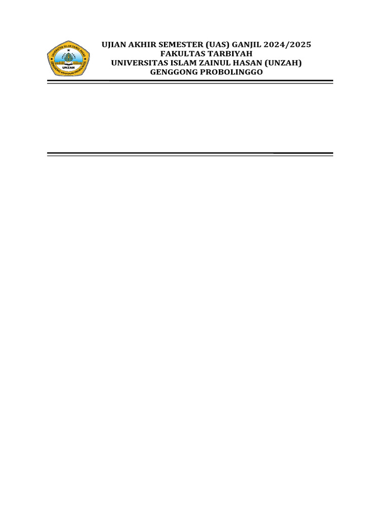 UAS GANJIL 2024-2025 MAKUL BK - Semester 5.E CBL MOJOLEGI | PDF