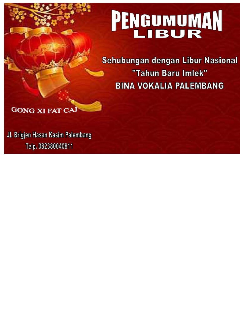 Libur Imlek 2024 | PDF