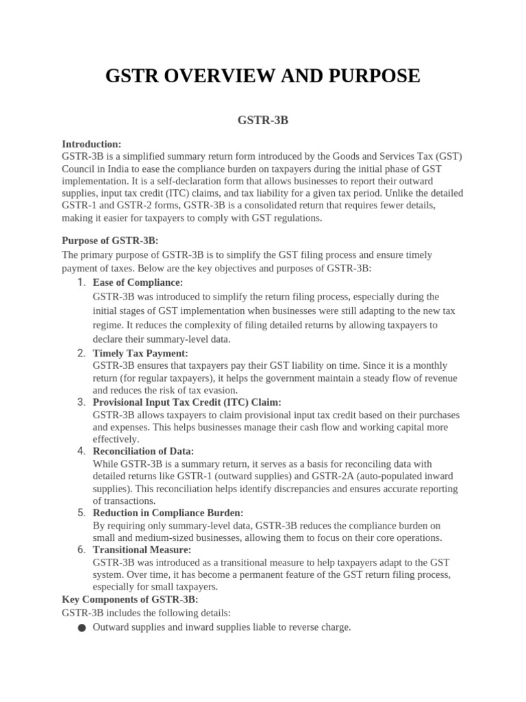 GSTR Forms, Its Purpose and Specimen | PDF | Taxes | Public Finance