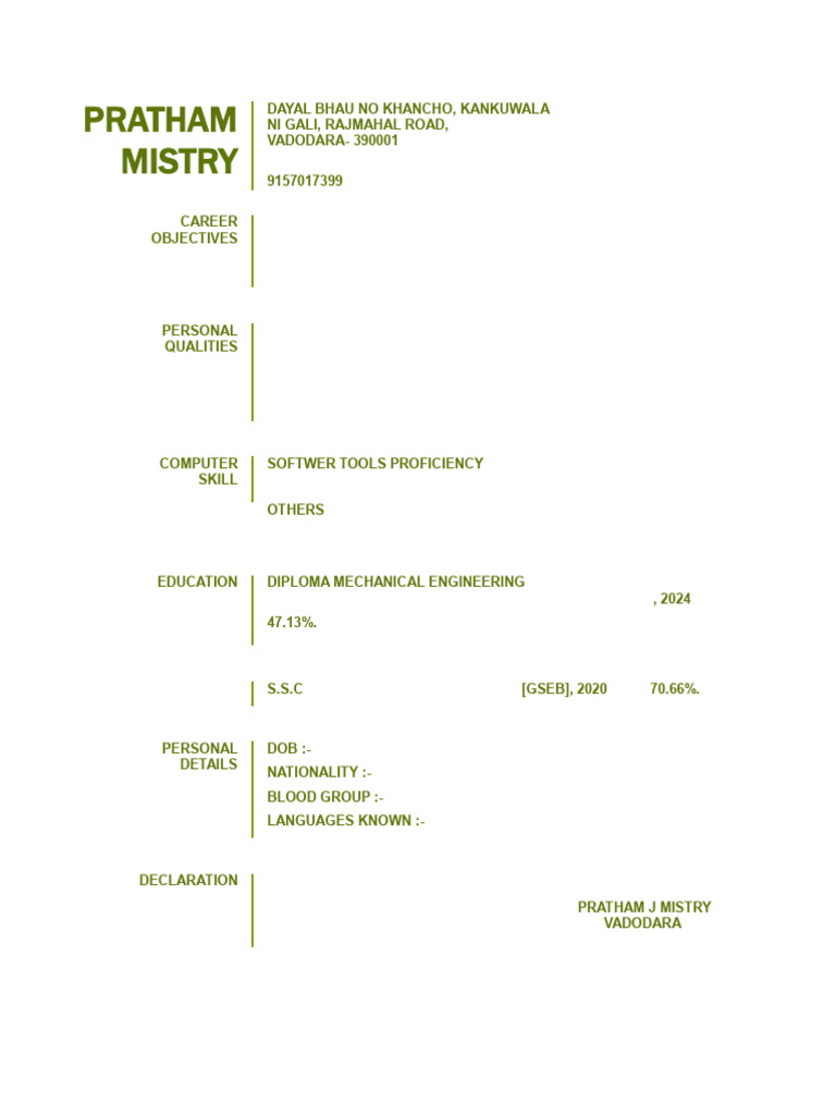 Pratham Resume | PDF