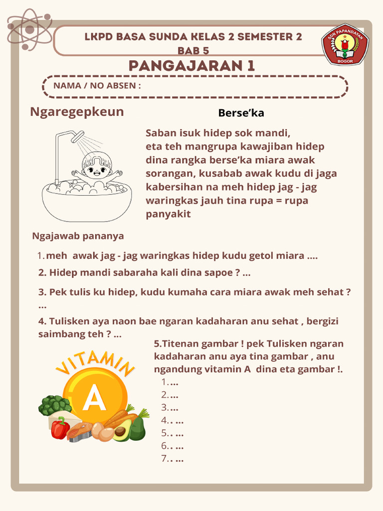 LKPD Basa Sunda Kelas 2 Semester 2 | PDF