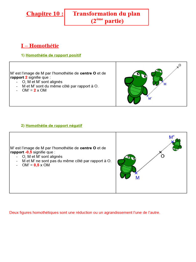 Homothétie et transformations géométriques | PDF | Triangle | Mathématiques