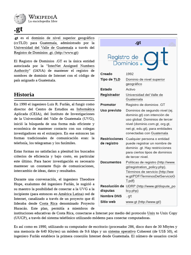 gt | PDF | Nombre de dominio | Internet