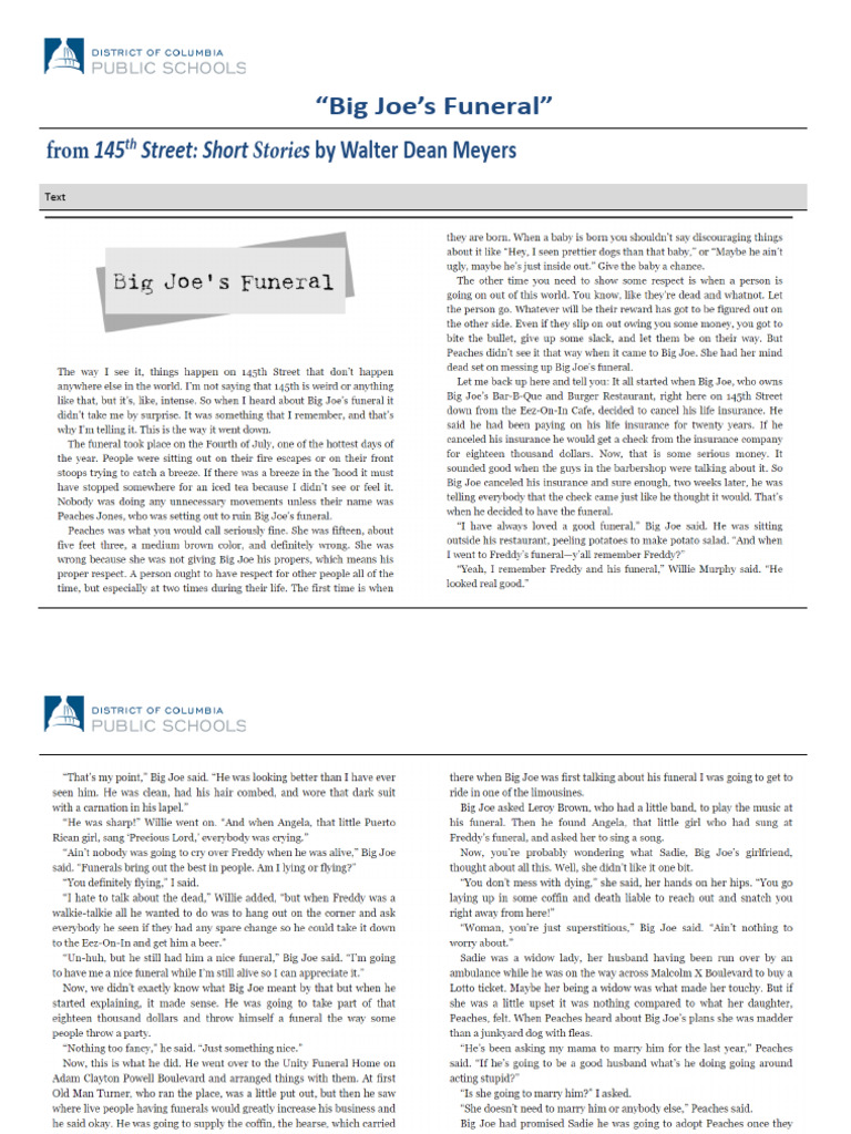 Big Joe's Funeral | PDF