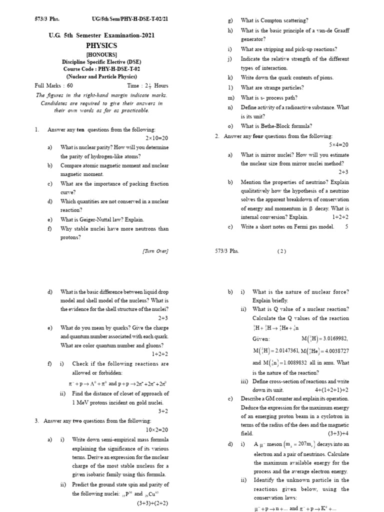 Physics Phy H Dse T 02 | PDF