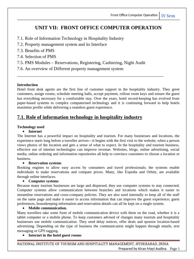 Front Office Computer Operations Guide | PDF | Point Of Sale | Internet