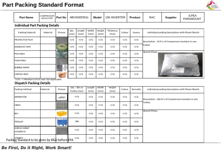 Part Packing Standard - 5541 | PDF | Building Engineering | Materials