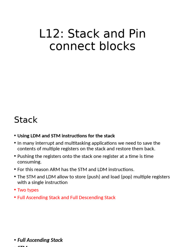 L12_Ascending Stack and Pin connect block | PDF | Integrated Circuit ...