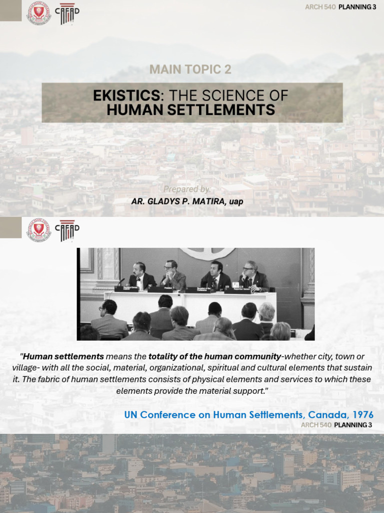 Understanding Human Settlements and Ekistics | PDF