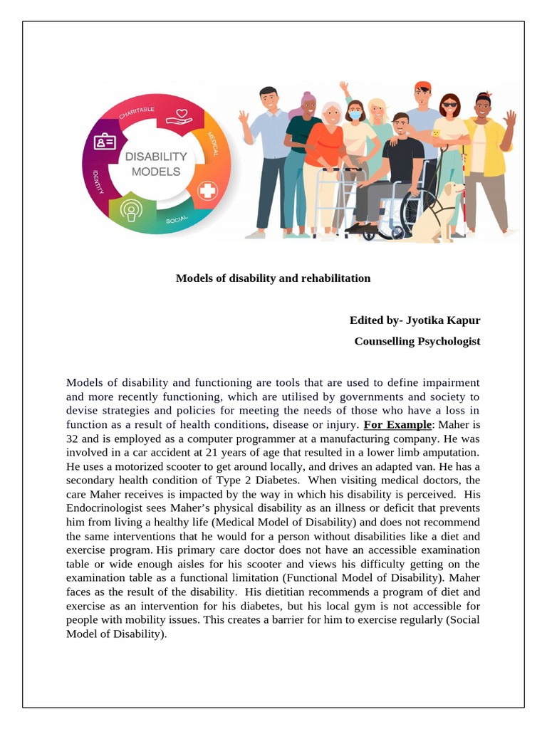 Models of Disability and Rehabilitation - UNIT 3 | PDF | Disability ...