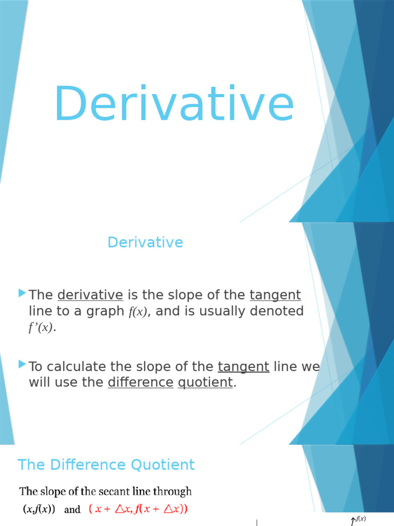 Derivative | PDF | Derivative | Slope