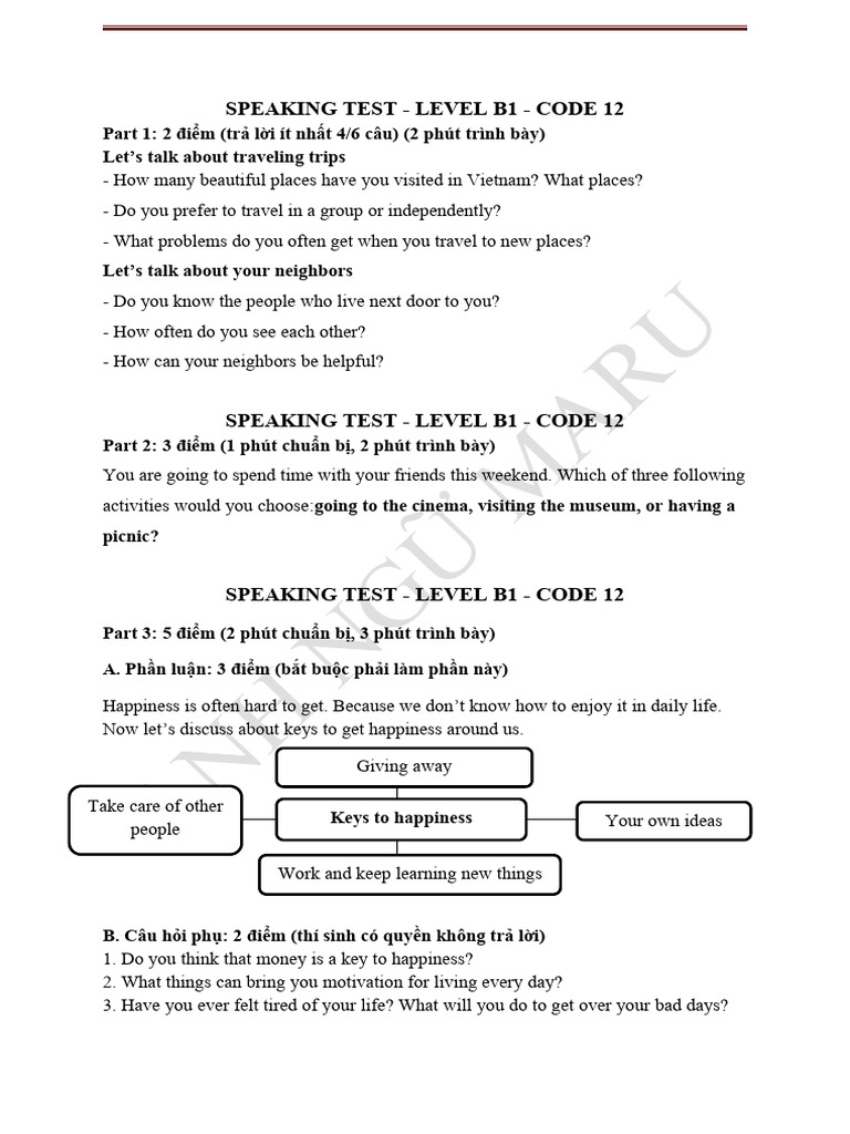 Speaking Test 12 | PDF