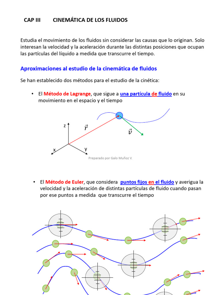Cap III - Cinemática de Los Fluidos | PDF | Cinemática | Flujo
