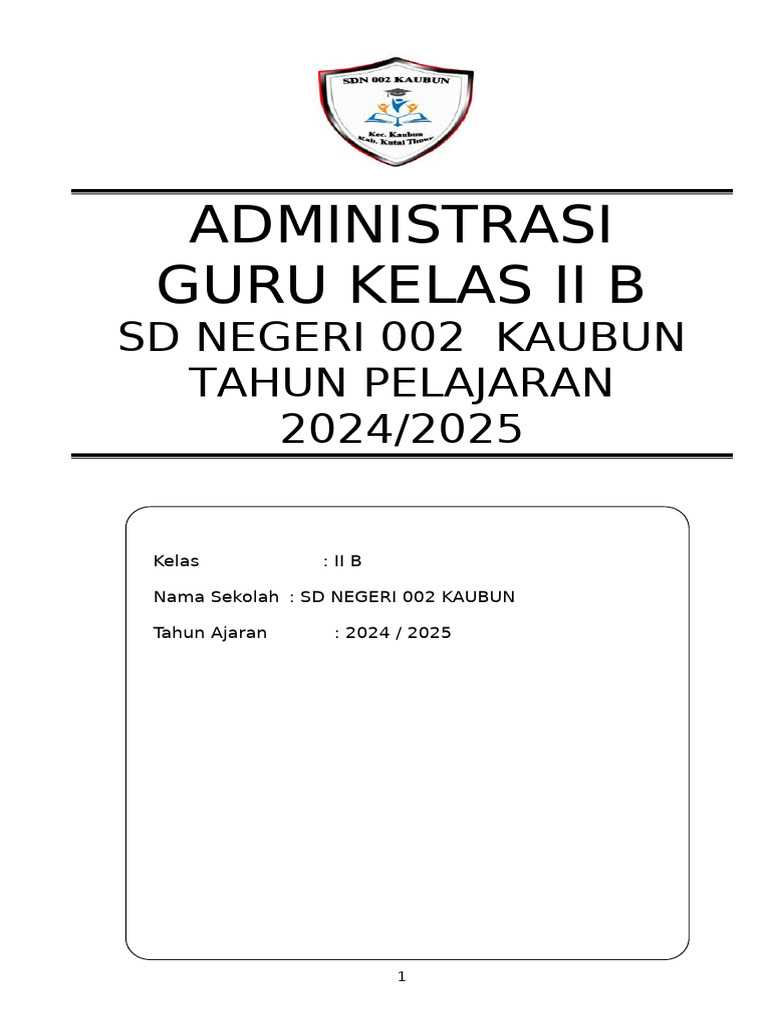 Administrasi Guru Wali Kelas SD MI Lengk | PDF