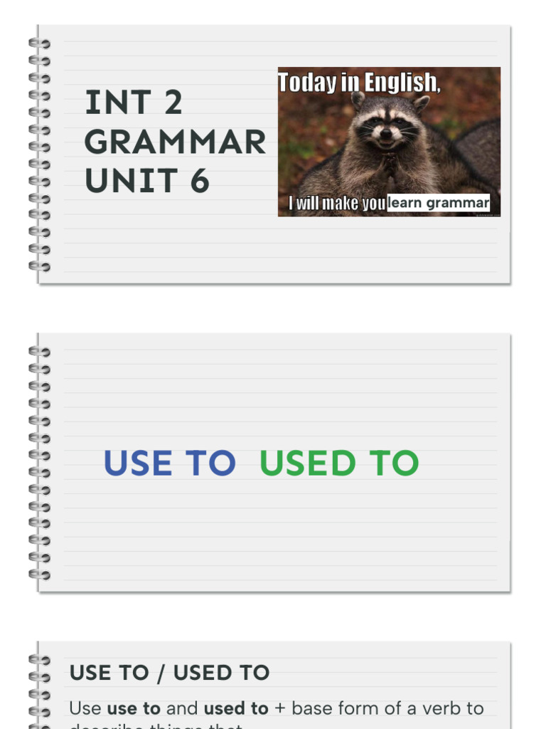 Grammar Unit 6 1 | PDF