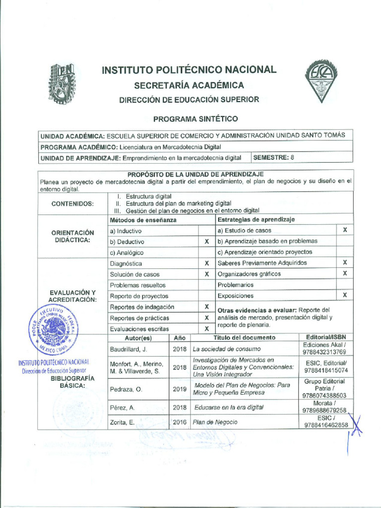 Emprendimiento en Mercadotecnia Digital LMD 8° SEM | PDF
