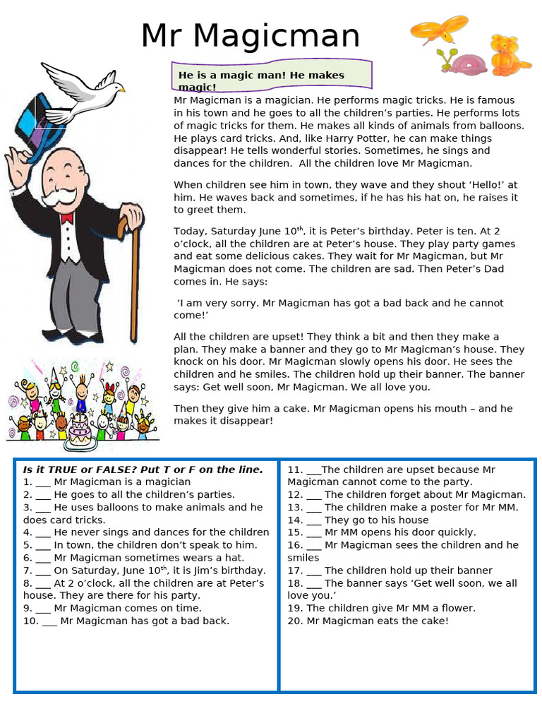 Mr Magicman: A Birthday Surprise | PDF | Magic (Illusion) | Magician ...