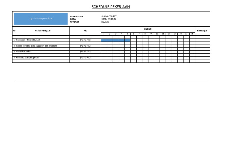 Contoh Format - Schedule Pekerjaan | PDF