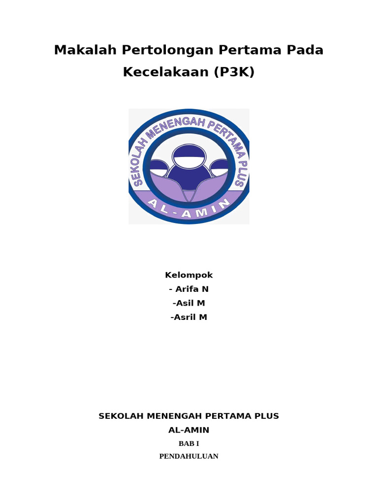 Makalah Pertolongan Pertama Pada Kecelak | PDF