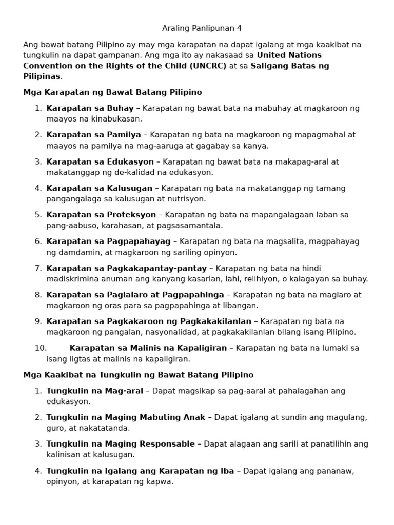 Karapatan at Tungkulin | PDF