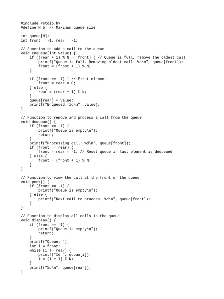 C Circular Queue Implementation | PDF