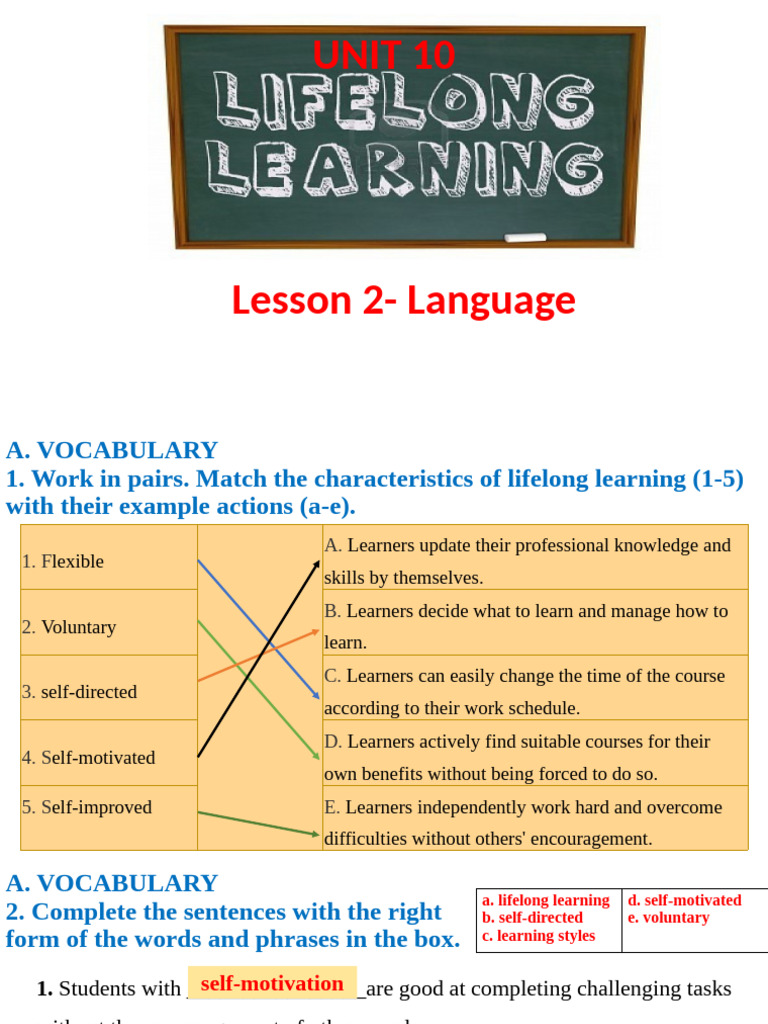 Unit 10 Choosing a career Lesson 2 Language | PDF | Learning | Lifelong ...