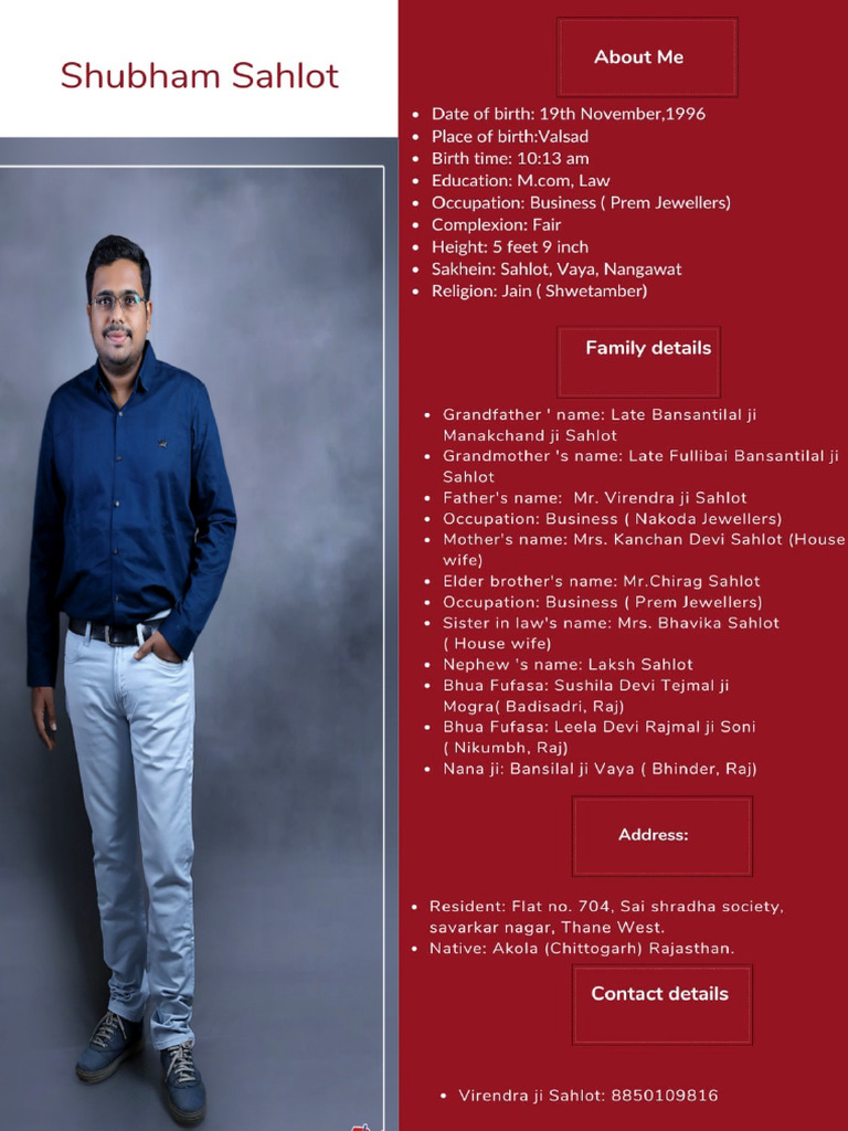 Shubham Biodata | PDF