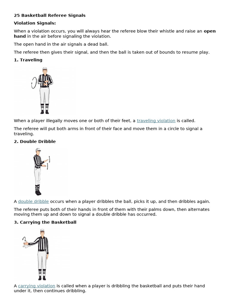 25 Basketball Referee Signals | PDF | Sports Rules And Regulations | Sports