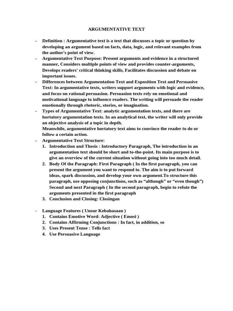 Materi Les 12 Argumentative | PDF