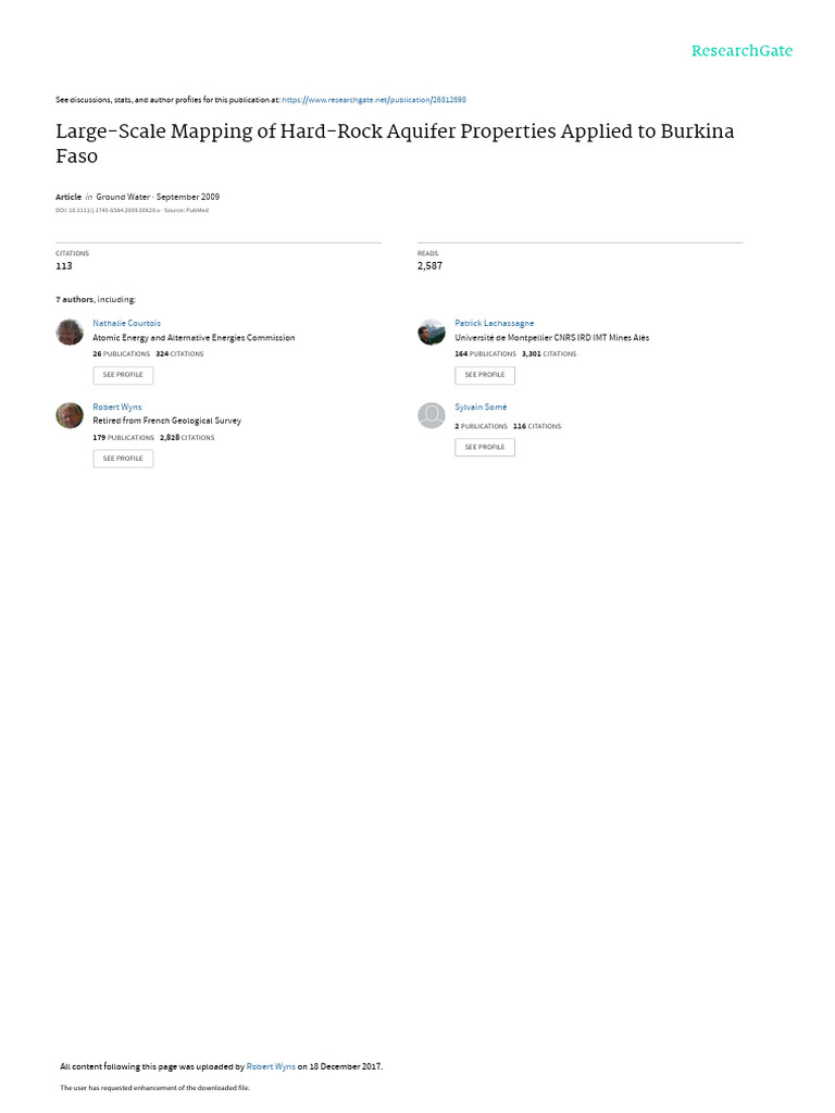 Large-Scale Mapping of Hard-Rock Aquifer Propertie | PDF | Aquifer | Hydrogeology