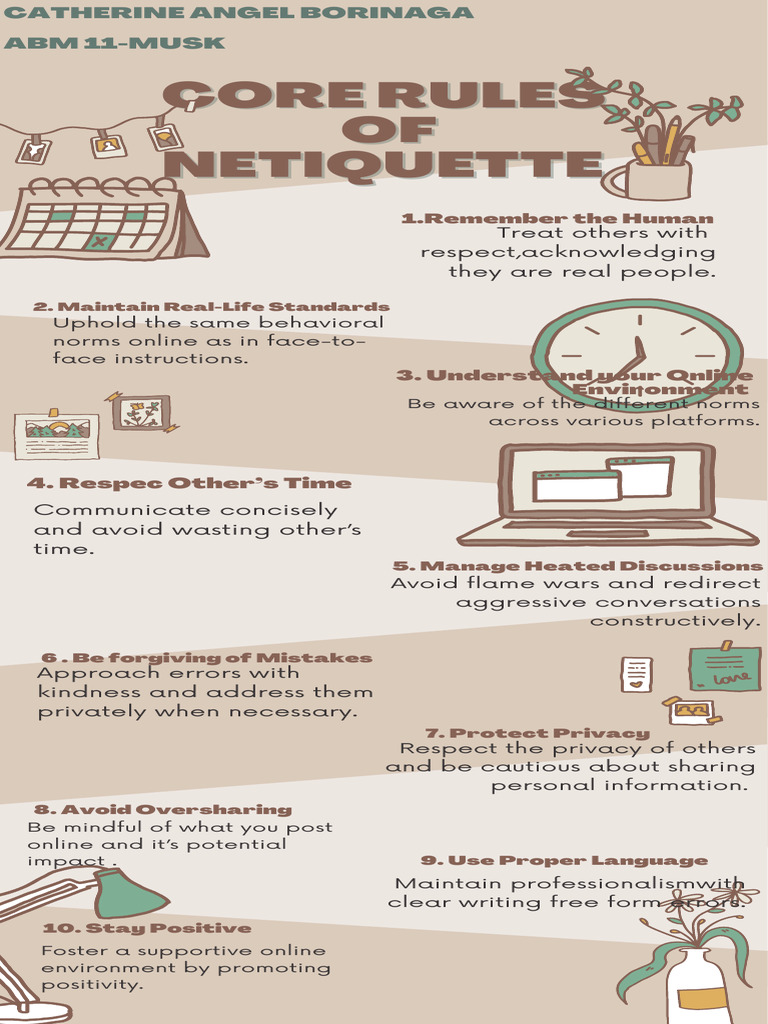 Green & Brown Neutral Work From Home Productivity List Infographic PDF ...