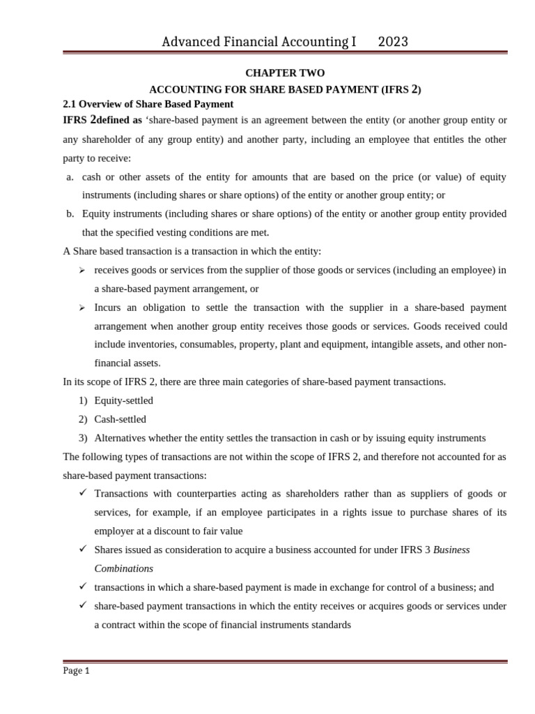 Adv FA-I Chapter 2 Word | PDF | Fair Value | Equity (Finance)