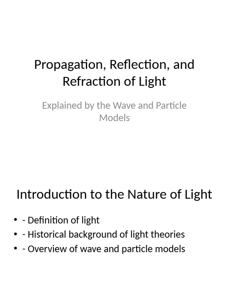 Propagation Reflection Refraction Pdf