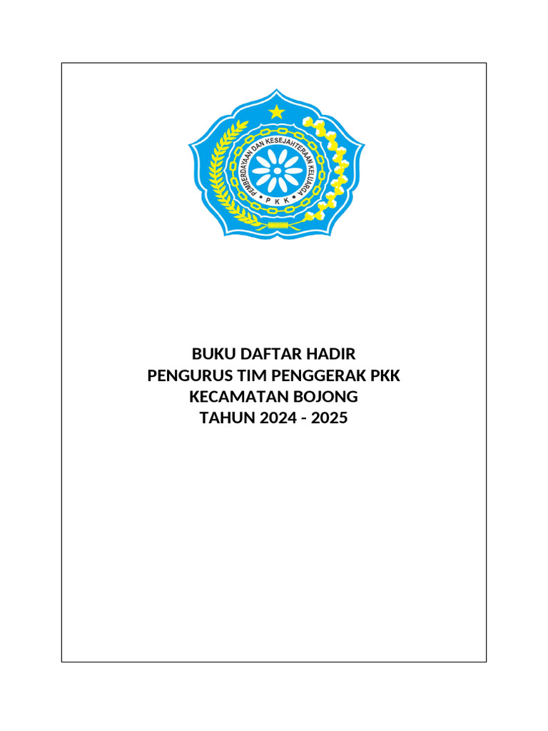 Buku Daftar Hadir TP PKK 2024-2025 | PDF