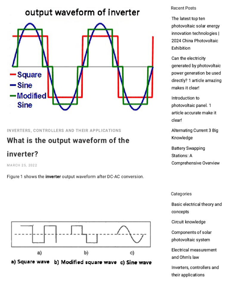 Inverter Output Waveforms | PDF | Power Inverter | Photovoltaics