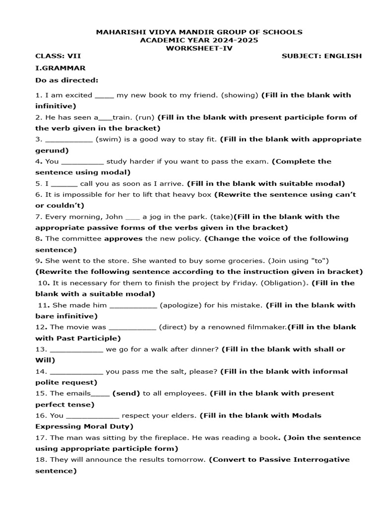 Class Vii Ws4 WM | PDF