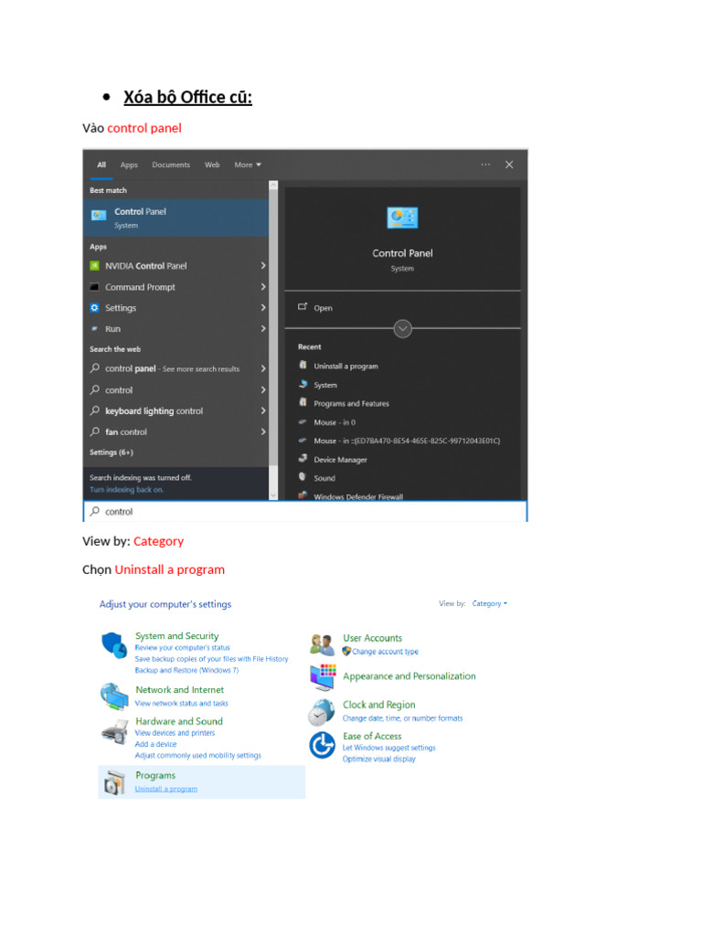 Xóa B Office Cũ:: Control Panel | PDF