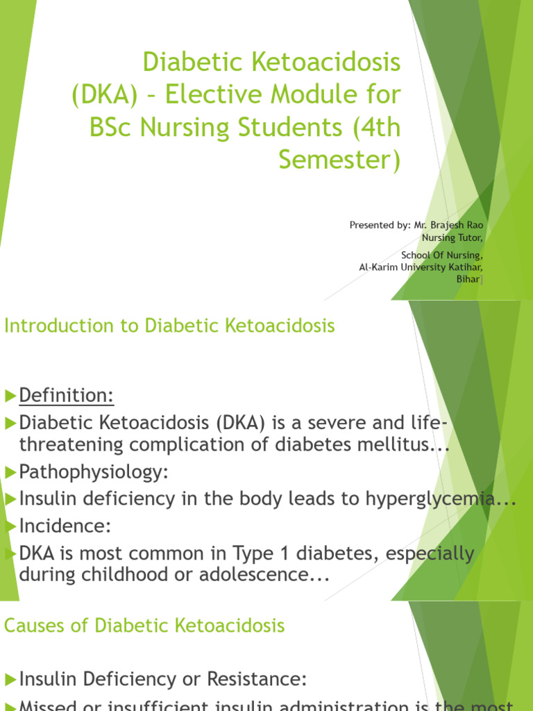 Diabetic Ketoacidosis (DKA) - Elective Module | PDF | Diabetes ...