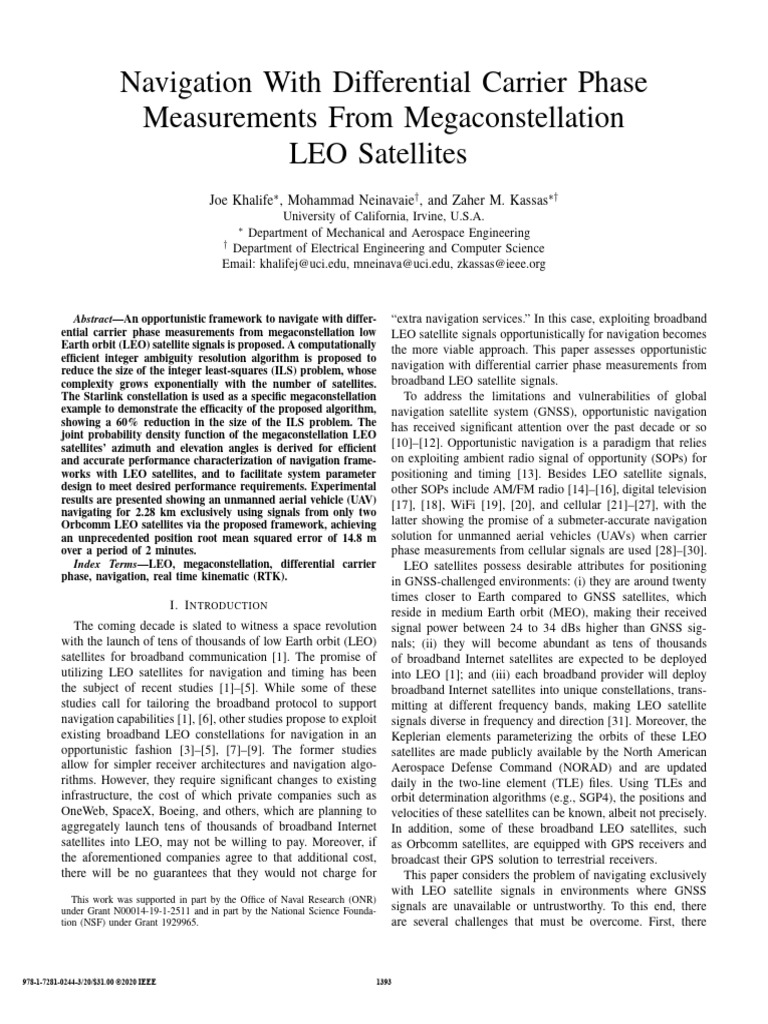 Navigation With Differential Carrier Phase Measurements From ...